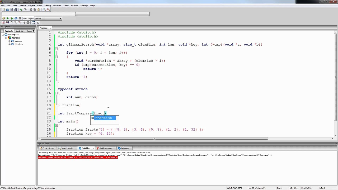 C Programming Tutorial 82, Generic Linear Search
