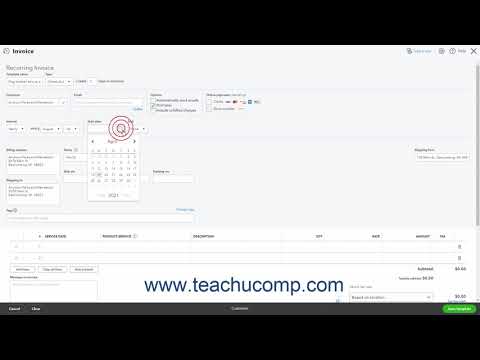 QuickBooks Online Tutorial Creating a Recurring Invoice Intuit Training