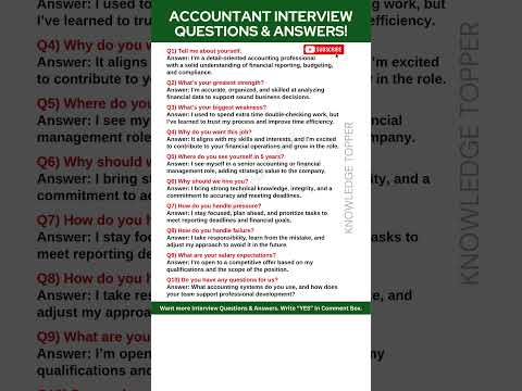 Accountant Interview Questions and Answers | Accounting Job Interview Questions