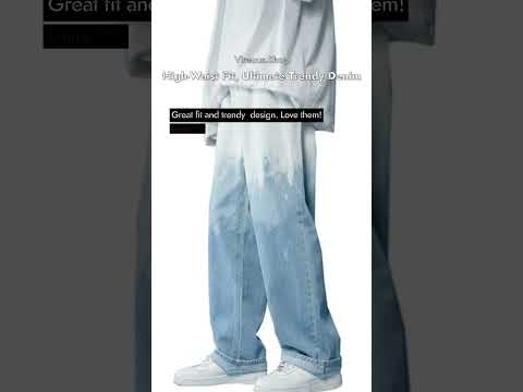 Baggy Women's Cargo Jeans, High Waist, On Trend #fashion #denim #denimlook #denimfashion