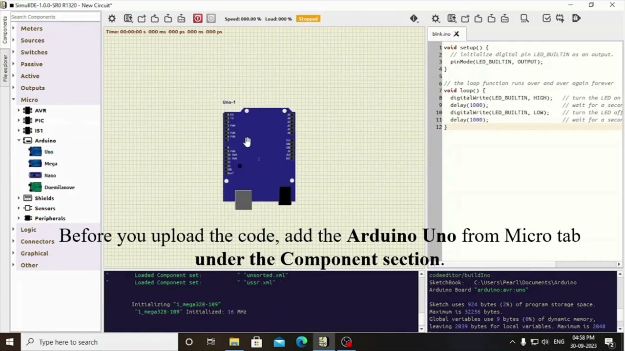 Arduino compiler setting in SimulIDE