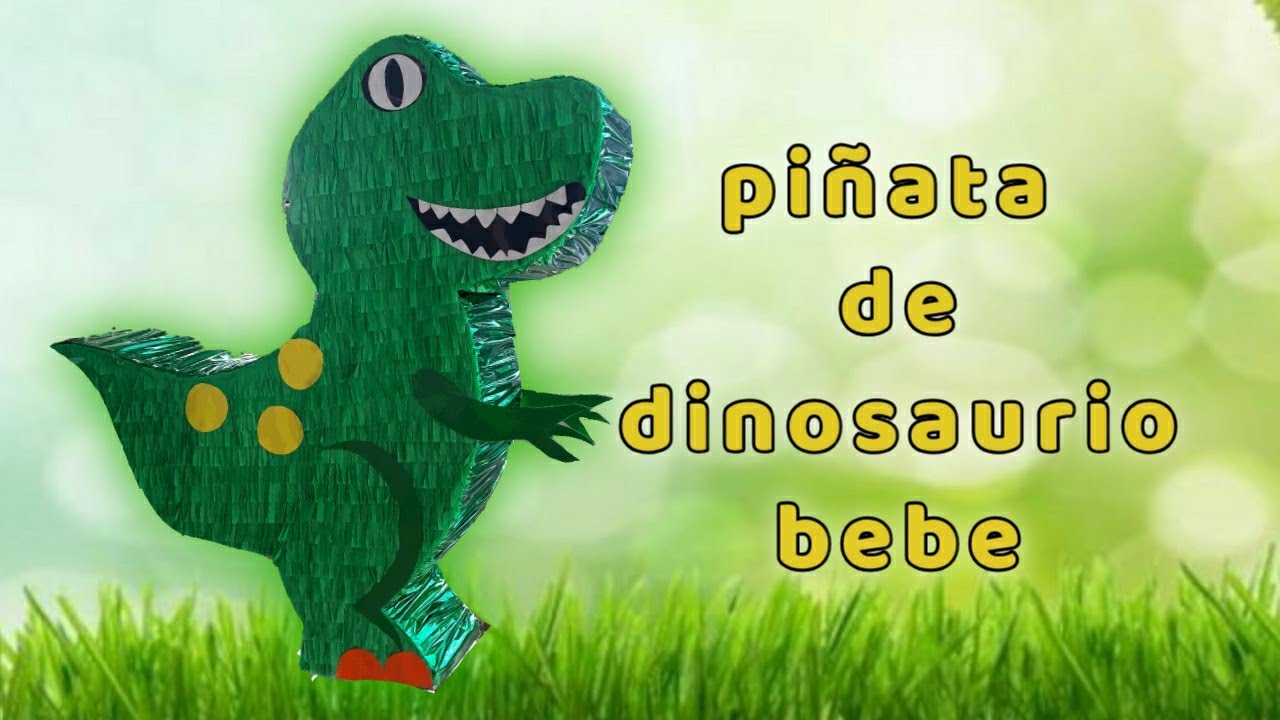 Cómo hacer una piñata de dinosaurio bebé / piñata de dinosaurio en tambor / piñata de dinosaurio