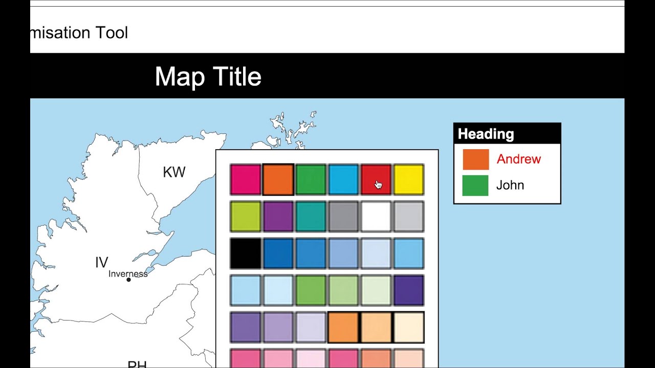 Quick postcode map editing tool example