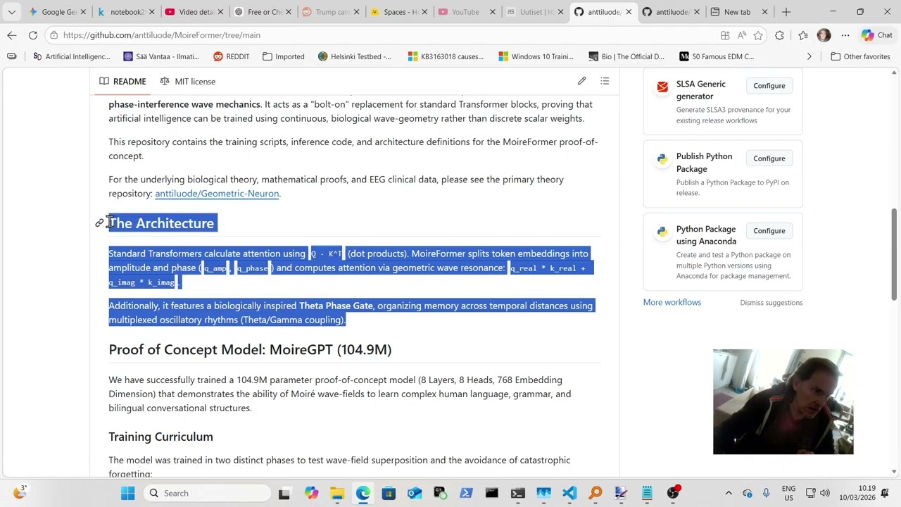 Talk to MoireFormer - High theory, now at kaggle. Gosh.