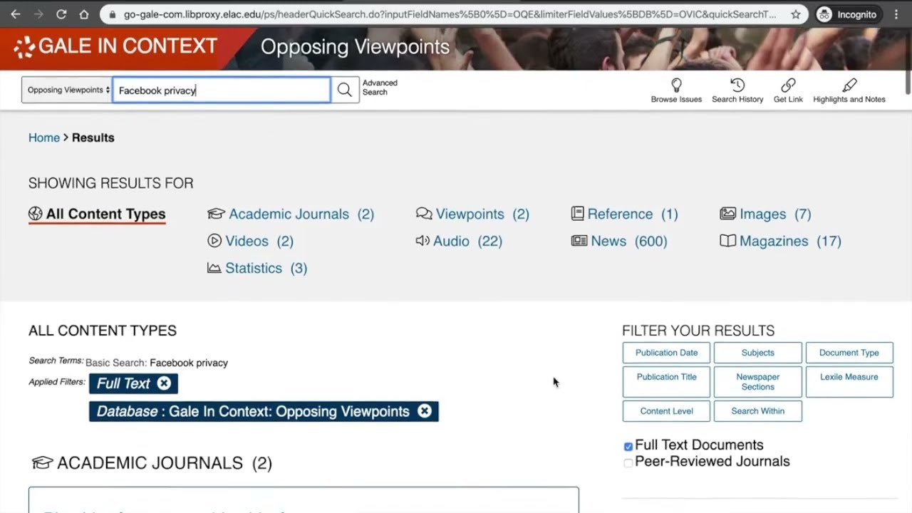 Opposing Viewpoints Tutorial