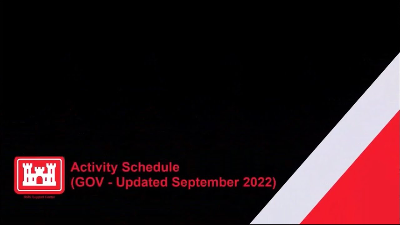 Activity Schedule (GOV - Updated September 2022)