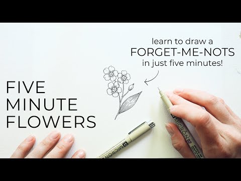 Five Minute Flowers: FORGET-ME-NOT ✿ Learn to draw flowers in under five minutes!