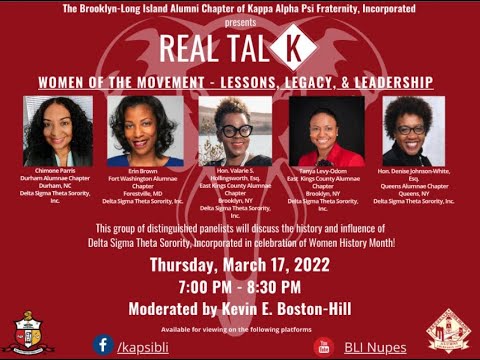 REAL TALK WOMEN OF THE MOVEMENT - LESSONS. LEGACY. & LEADERSHIP - (Delta Sigma Theta)