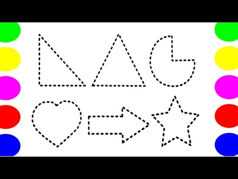 Cute shapes Drawing, Painting and Colouring for Kids and Toddlers_ Kids Art#shapesdrawing