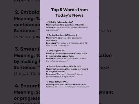 📣 Top 5 English Words from Today’s News for Aspirants | #newswords #englishvocabulary #ytshorts