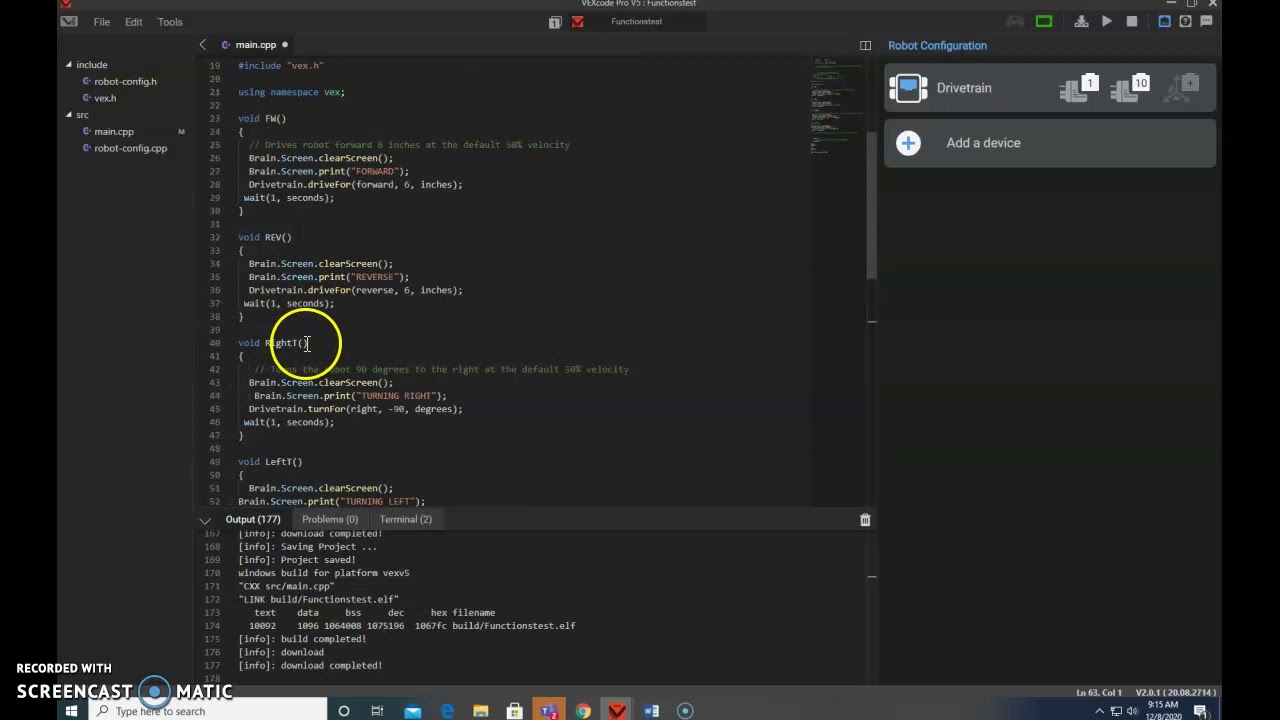 VEXCode - Functions and DriveTrain