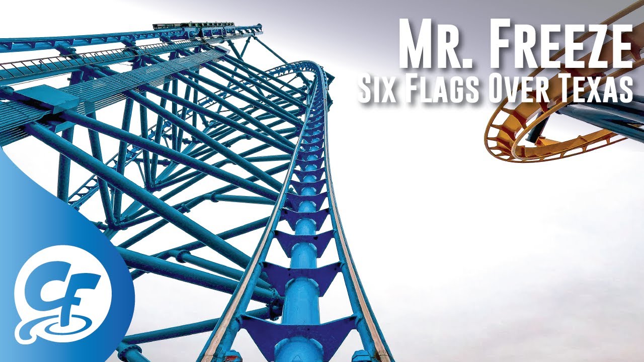 Mr. Freeze front seat on-ride 4K POV @60fps Six Flags Over Texas