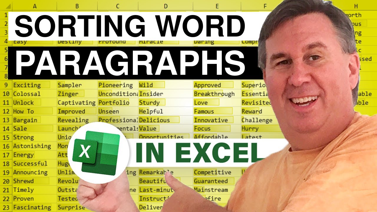 Mrexcels Learn Excel 943 Sorting Word Paragraphs Mrexcel Message Board