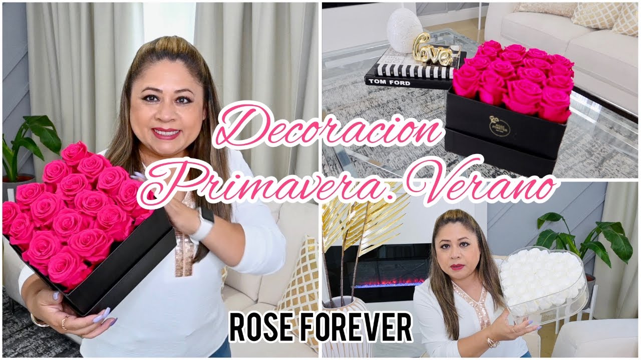 ROSAS ETERNAS NATURALES PARA DECORAR 🌺 2 LINDOS ARREGLOS FLORALES EN CAJA 🌺 ROSE FOREVER NY #rosas