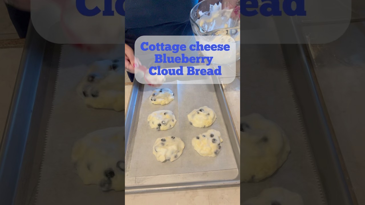 Cottage Cheese Blueberry Cloud 🫐 Bread #lowcarb #highprotein #ketolifestyle #cloudbread #blueberry