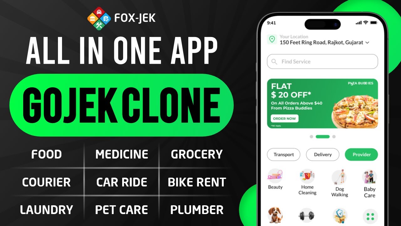 Gojek Clone Script | Launch Multi-Service Business with Gojek Like App - White Label Fox