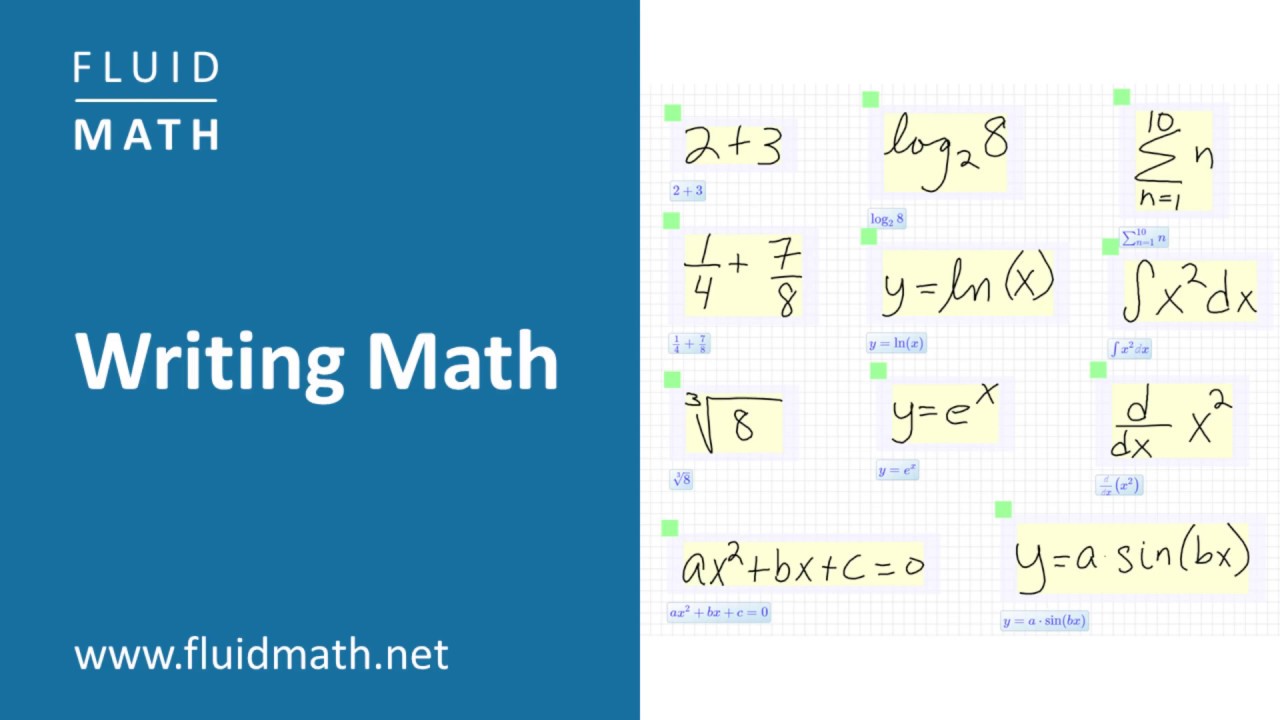 Writing Math in FluidMath with Math Handwriting Recognition