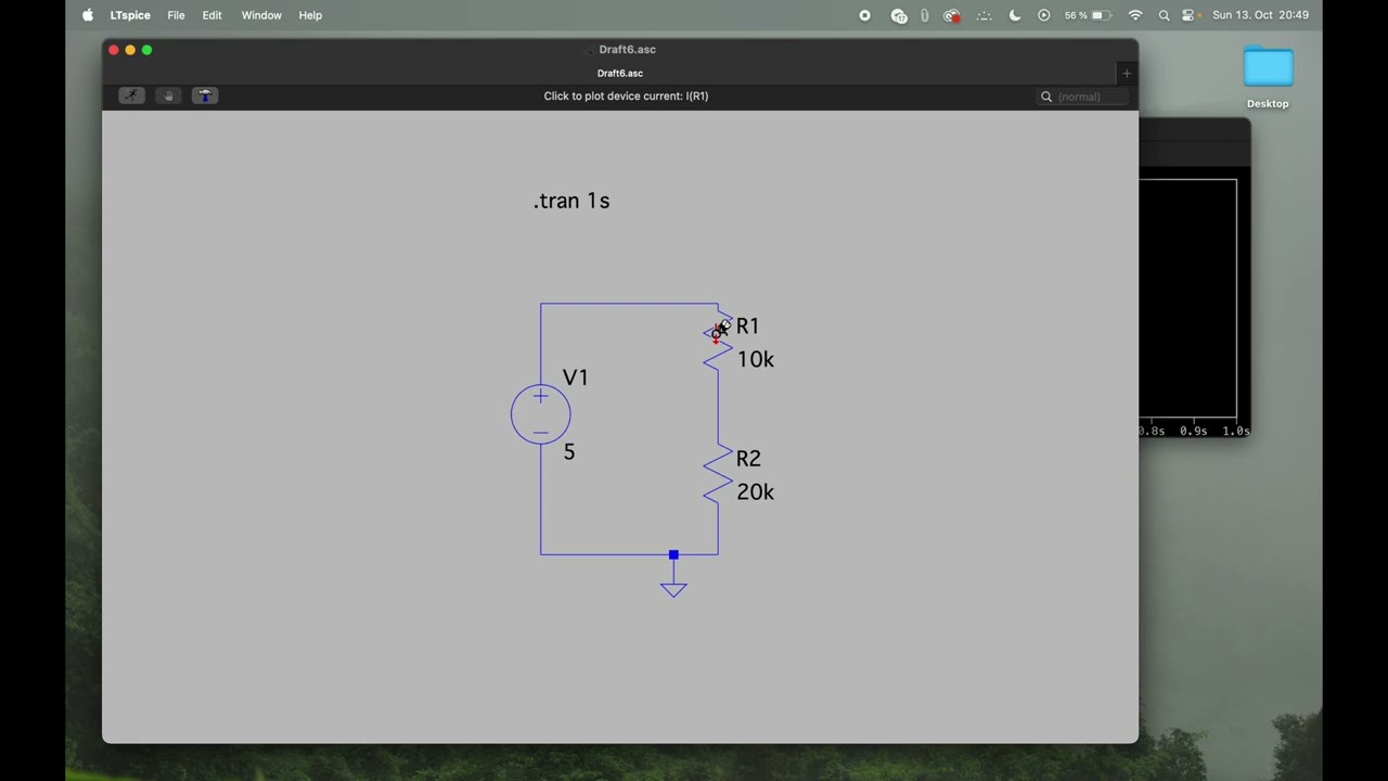 LT spice basics Mac | set up a circuit | operation point simulation | voltage divider