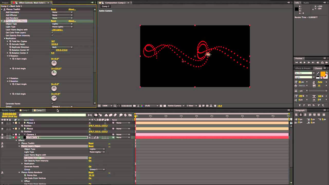 plexus 2 layers object tutorial