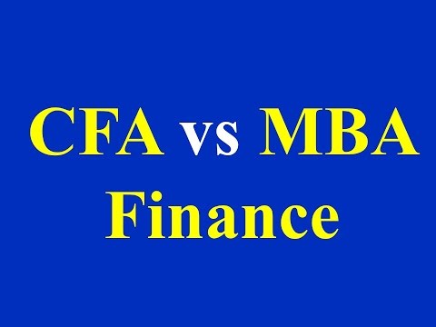CFA vs MBA Finance