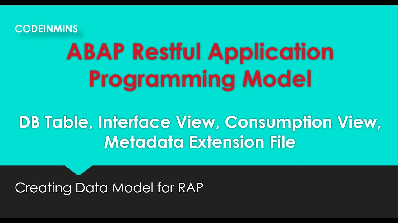 Part 2 : ABAP Restful Application Programming Model (Modeling)