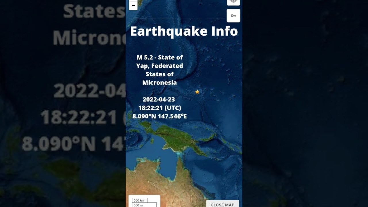 #Earthquake #Info   5.2 M 🆘⚠️ State of Yap, Federated States of Micronesia
