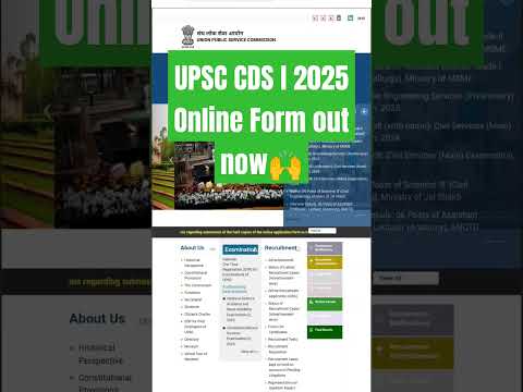UPSC CDS I 2025 Online Form out now🙌