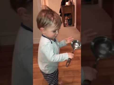 THIS CRYING TODDLER TAKES A SPOON SO HE CAN HIT HIS BROTHER 🤣