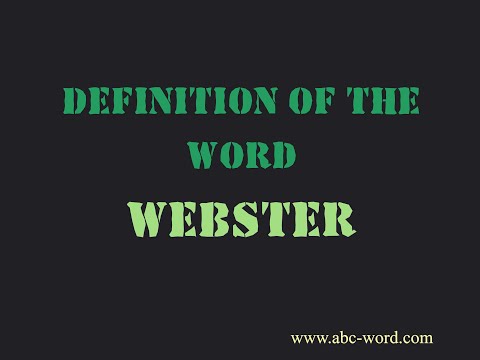 Definition of the word "Webster"