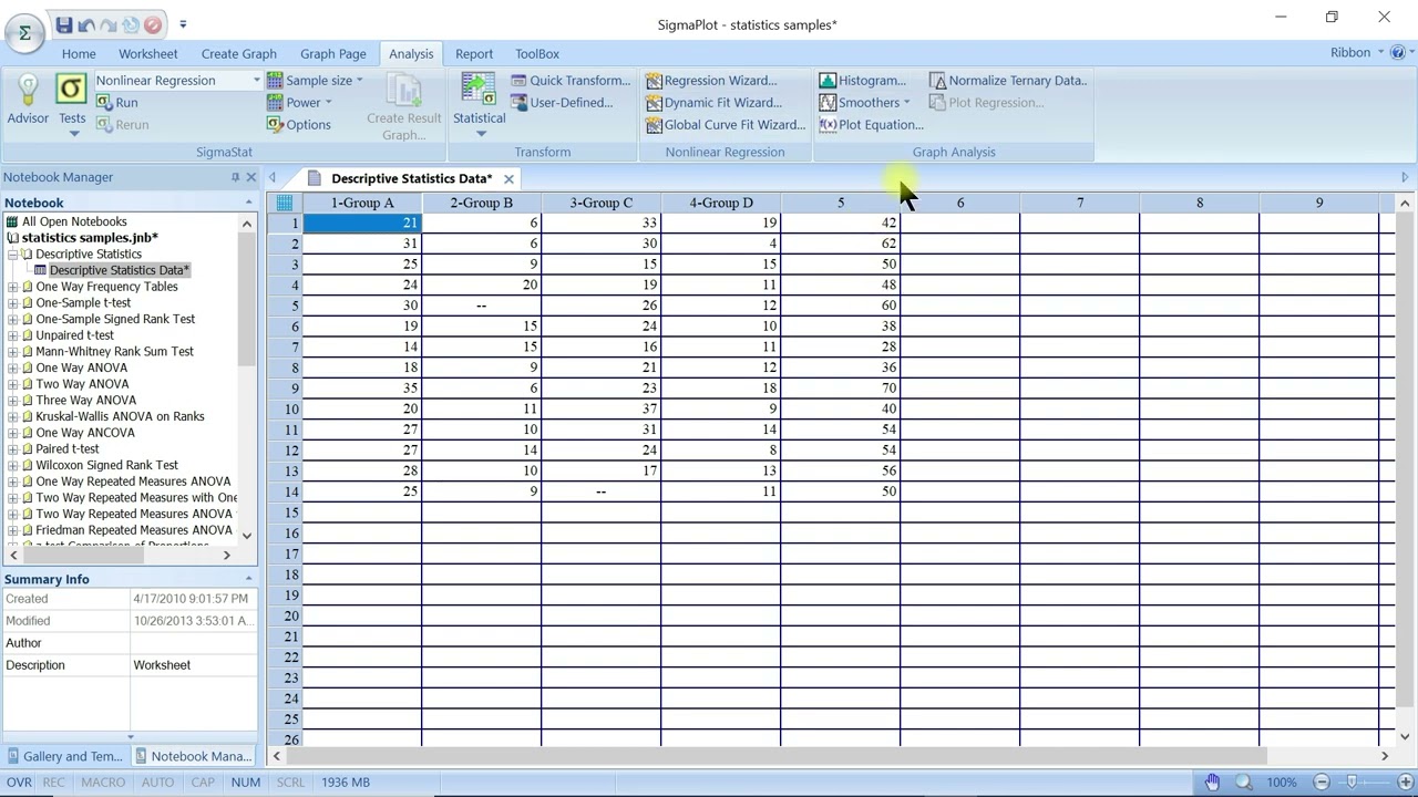 User defined transform dialogue