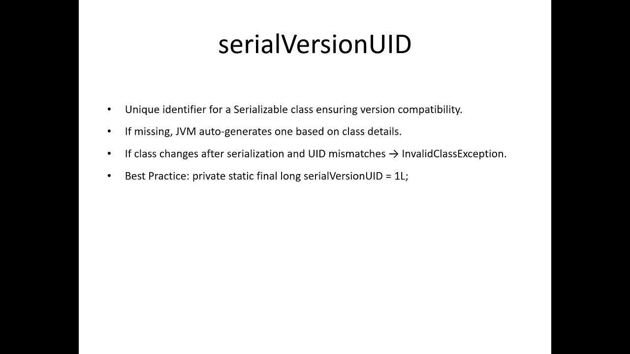 Serialization in Java Interview QA