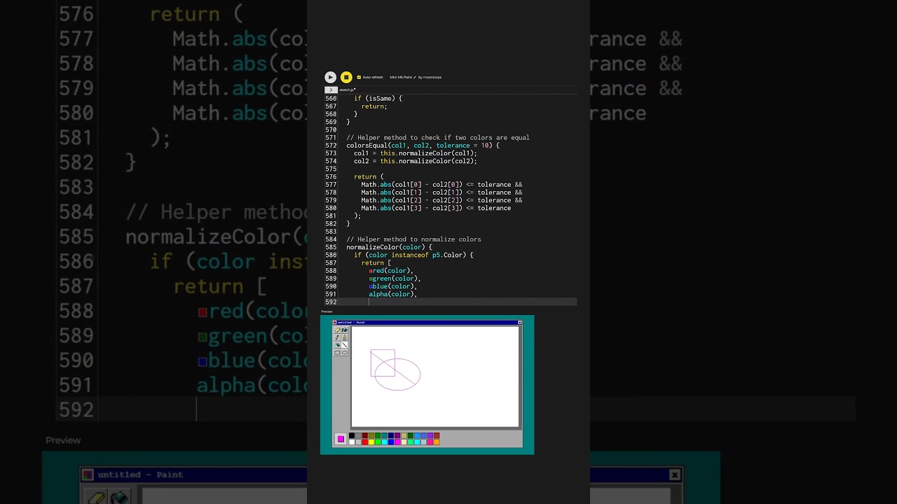 Code MS Paint in JavaScript (Part 23)! #p5js #javascript #codingtutorial #creativecoding #windows95
