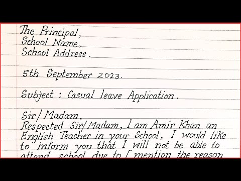 Casual leave application for teachers || Casual leave letter for office teachers |Leave application