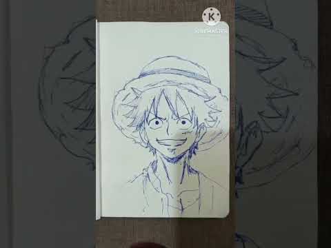 Monkey D Luffy Pen Sketch One Piece Crazy Anime Pen Drawing Use this trick #luffy