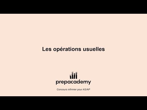 Les opérations usuelles - Concours infirmier pour AS/AP