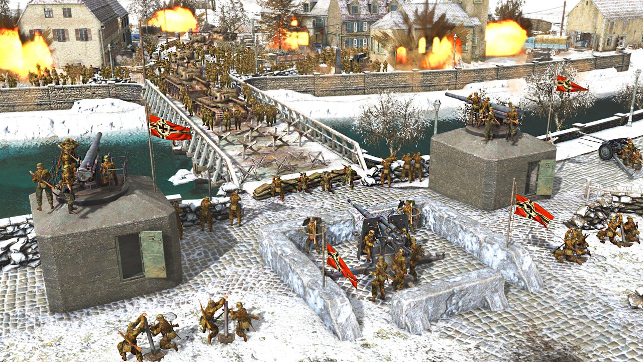 Can Pro GERMAN ARMY Hold BRIDGE SIEGE vs 8 Noob US ARMY Invasion?! - Gates of Hell