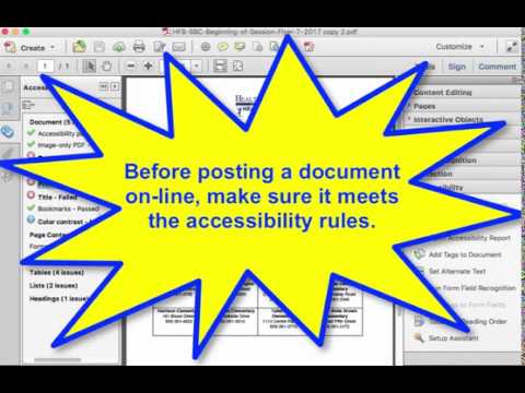 Using the Accessibility Checker with PDFs in Adobe Acrobat Pro