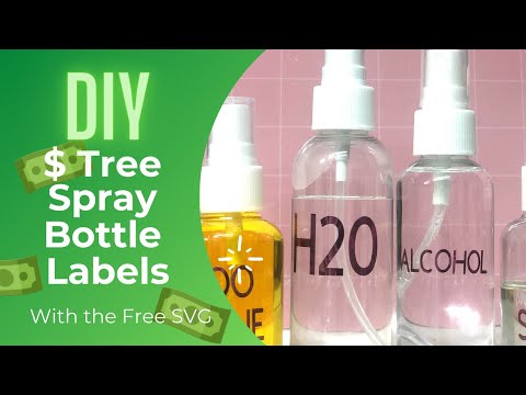DIY Dollar Tree spray bottle labels with svg