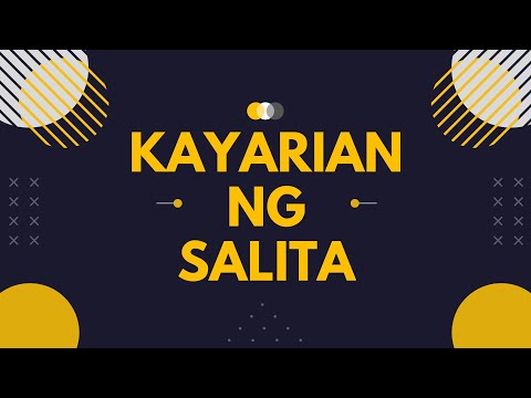 FILIPINO 1 [Quarter 1] Aralin 9 - Kayarian ng Salita