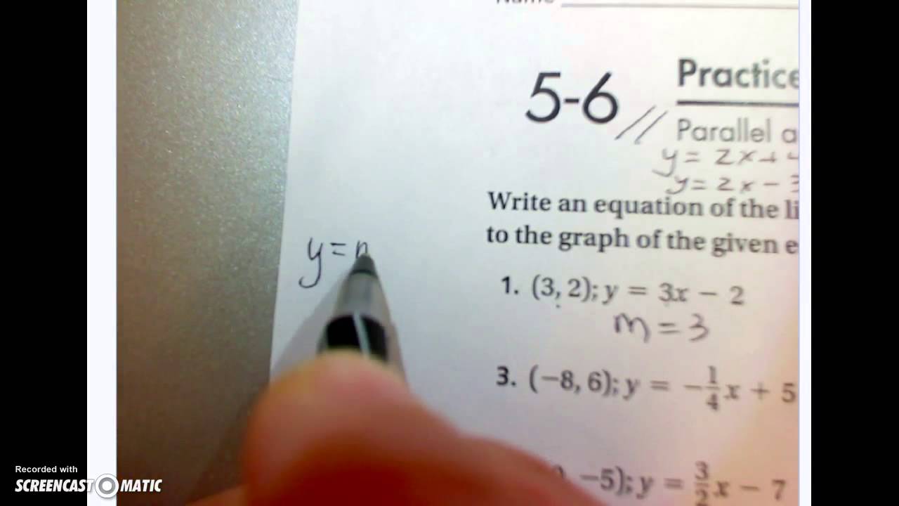 5-6 Parallel and Perpendicular lines Worksheet