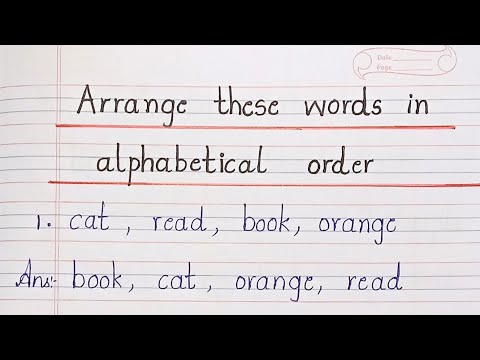 Arrange these words in alphabetical order