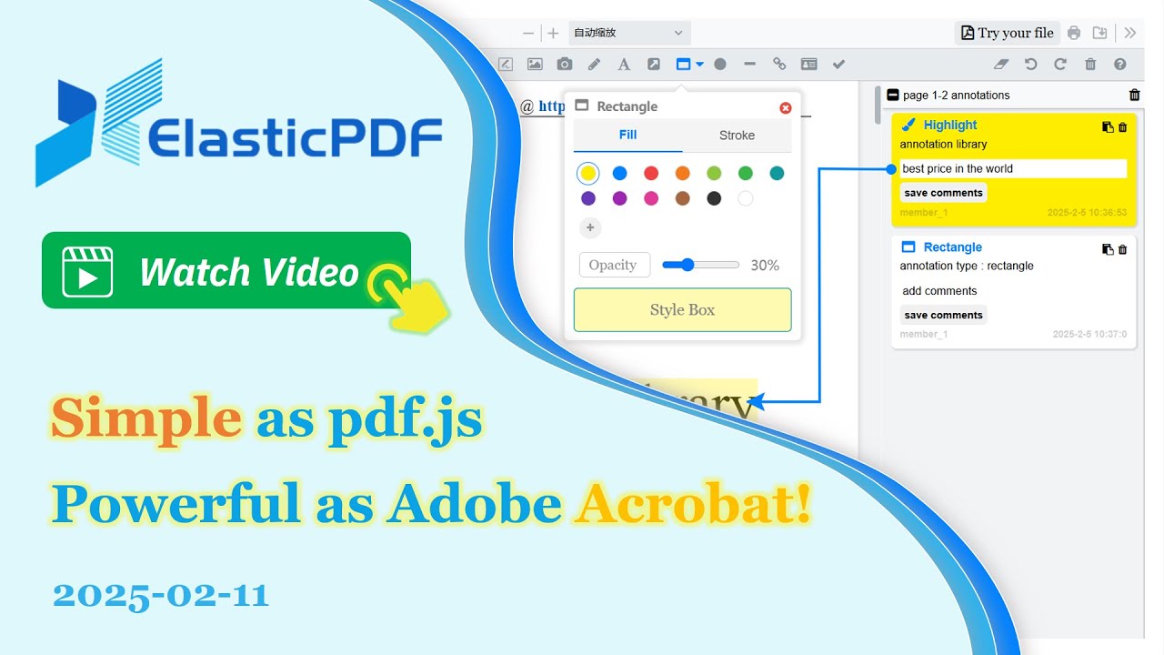 Create pdf annotation on Web, pdf.js annotation library