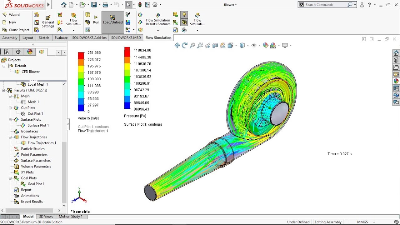 Solidworks Flow Simulation Blower Animation