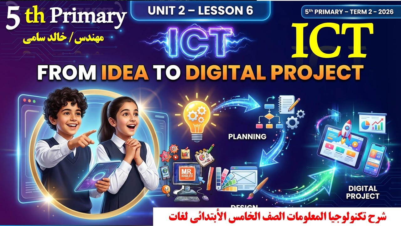 From an Idea to a digital project  | Unit 2 – Lesson 6 | ICT 5th Primary Term 2 (2026) |