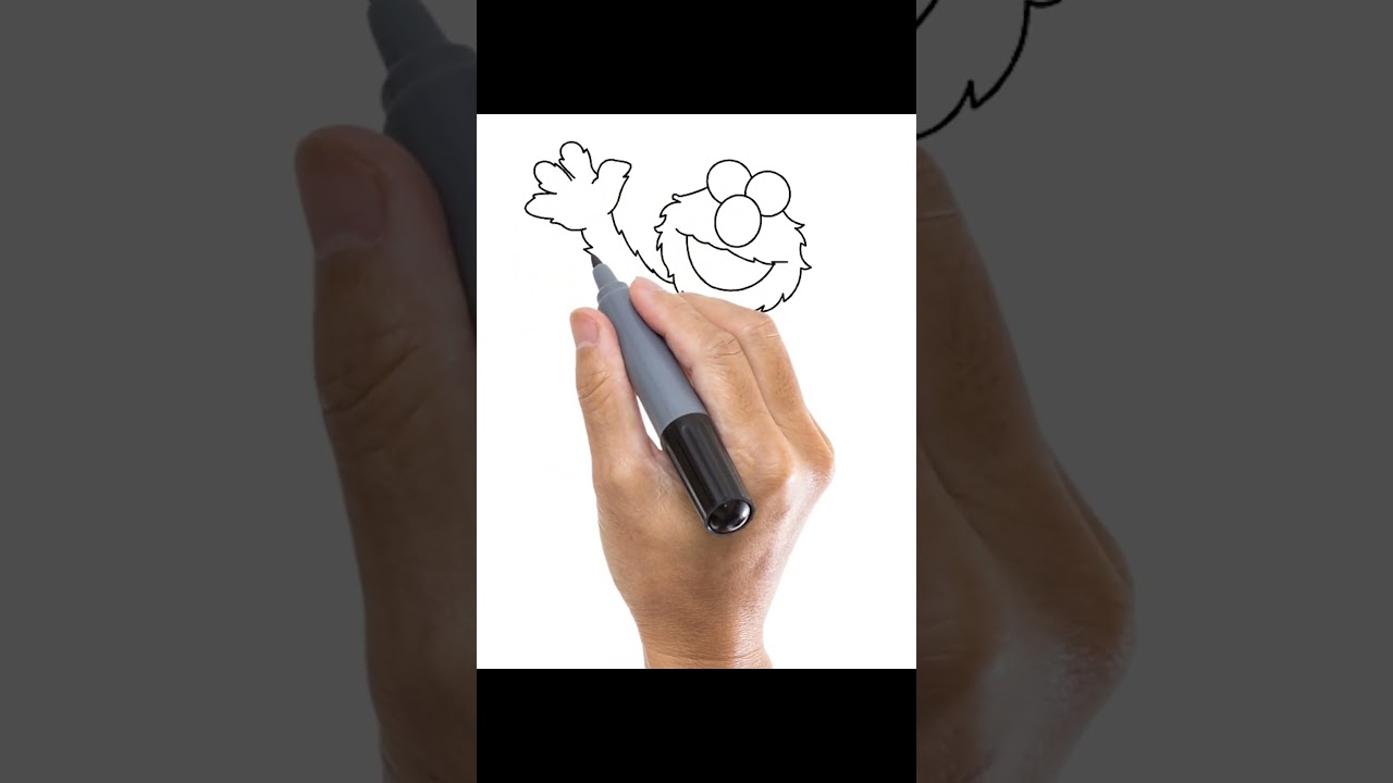 Drawing Elmo from Sesame Street #cartoondrawing #drawingtutorial #shorts