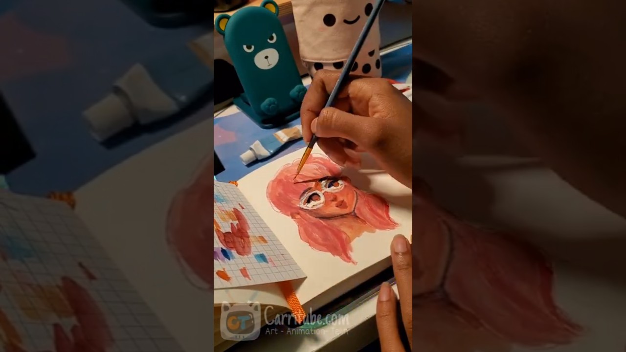 Digital Artist tries Acrylic Paint #Shorts