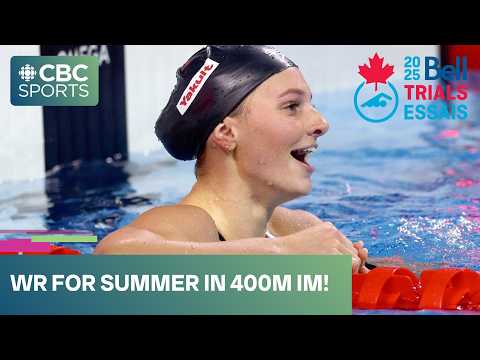 Summer McIntosh breaks own world record in 400m IM at Canadian swimming trials | #CBCSports