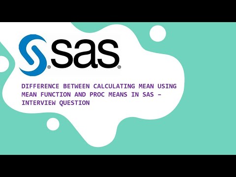 PROC MEAN VS MEAN FUNCTION IN SAS - Interview Question