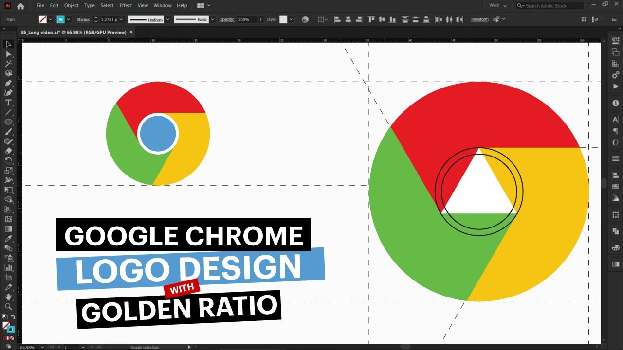 Chrome Logo Design Illustration with Golder Ratio - Adobe Illustrator tips - Design.lk