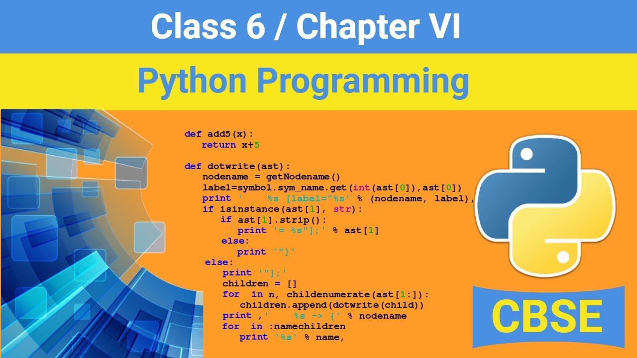 Class 6 Chapter 6   Python Programming  CBSE based Python Programming